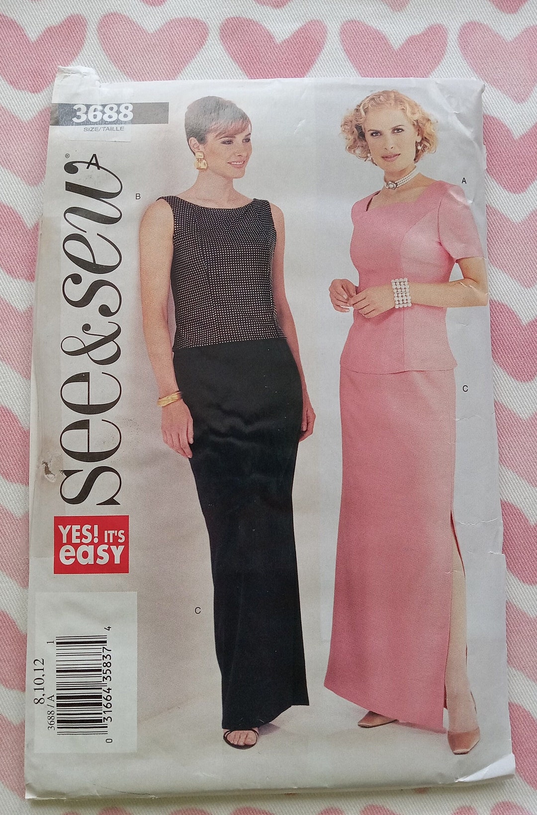 Vintage See & Sew 3688, 2 Piece Formal Dress Pattern, UC/FF - Etsy