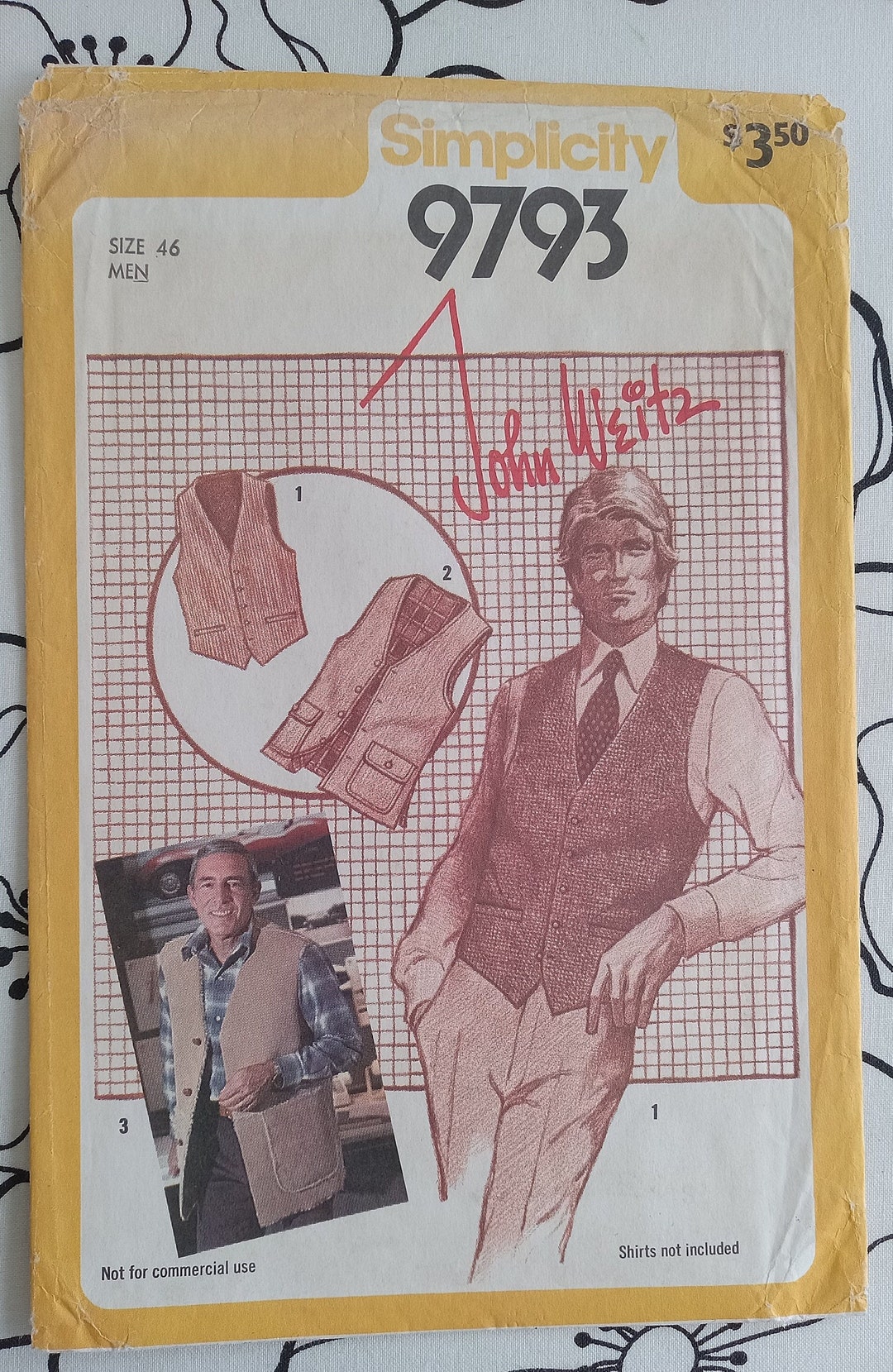 Vintage Simplicity 9793, John Weitz Vest Pattern, UC/FF - Etsy