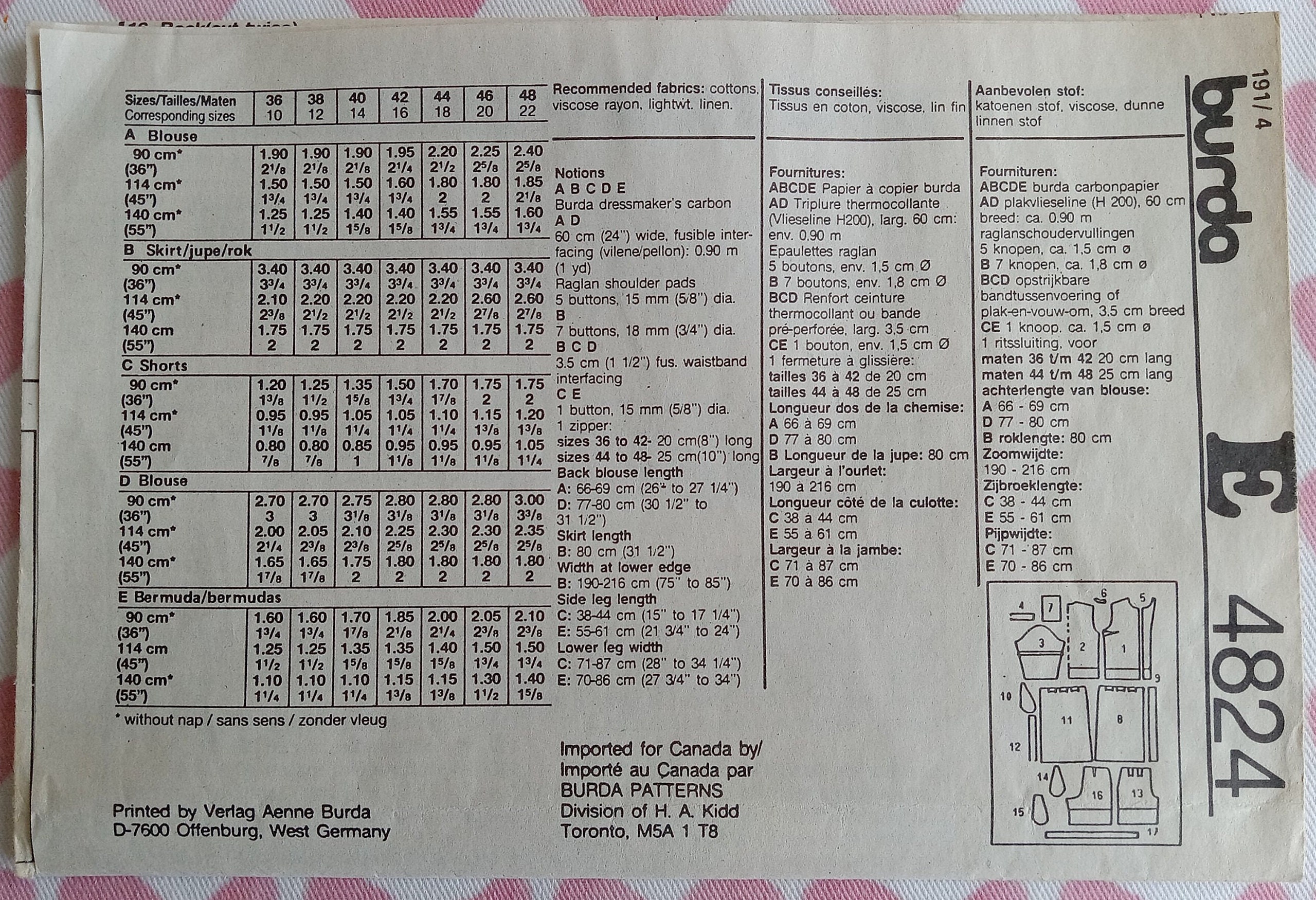 Vintage Burda 4824, Super Combination Pattern, UC/FF - Etsy