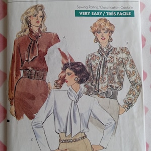 Vintage Vogue 7672, Very Easy Bow Blouse Pattern, UC/FF - Etsy