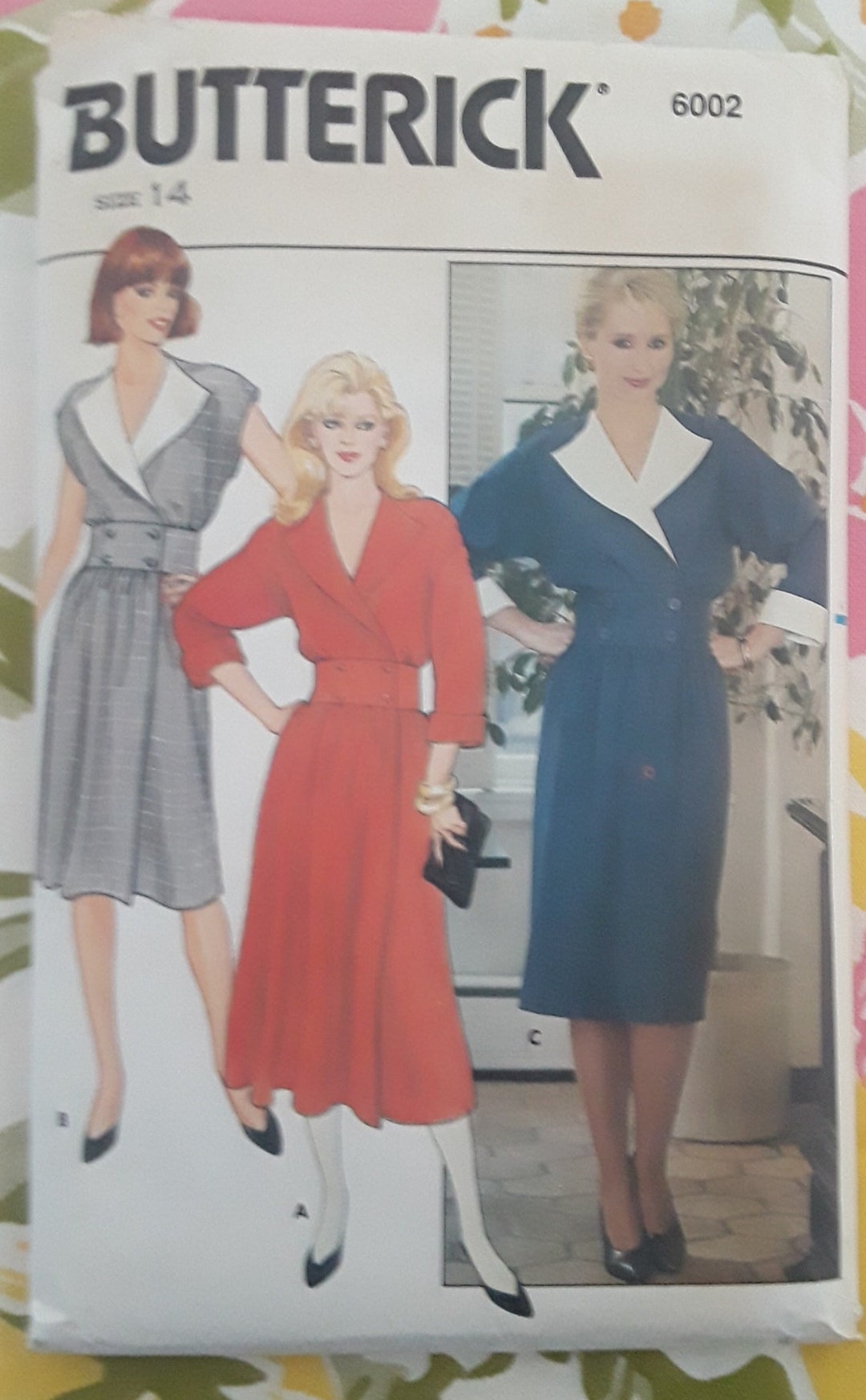 Vintage Butterick 6002, 80's Dress Pattern, Partially Cut - Etsy