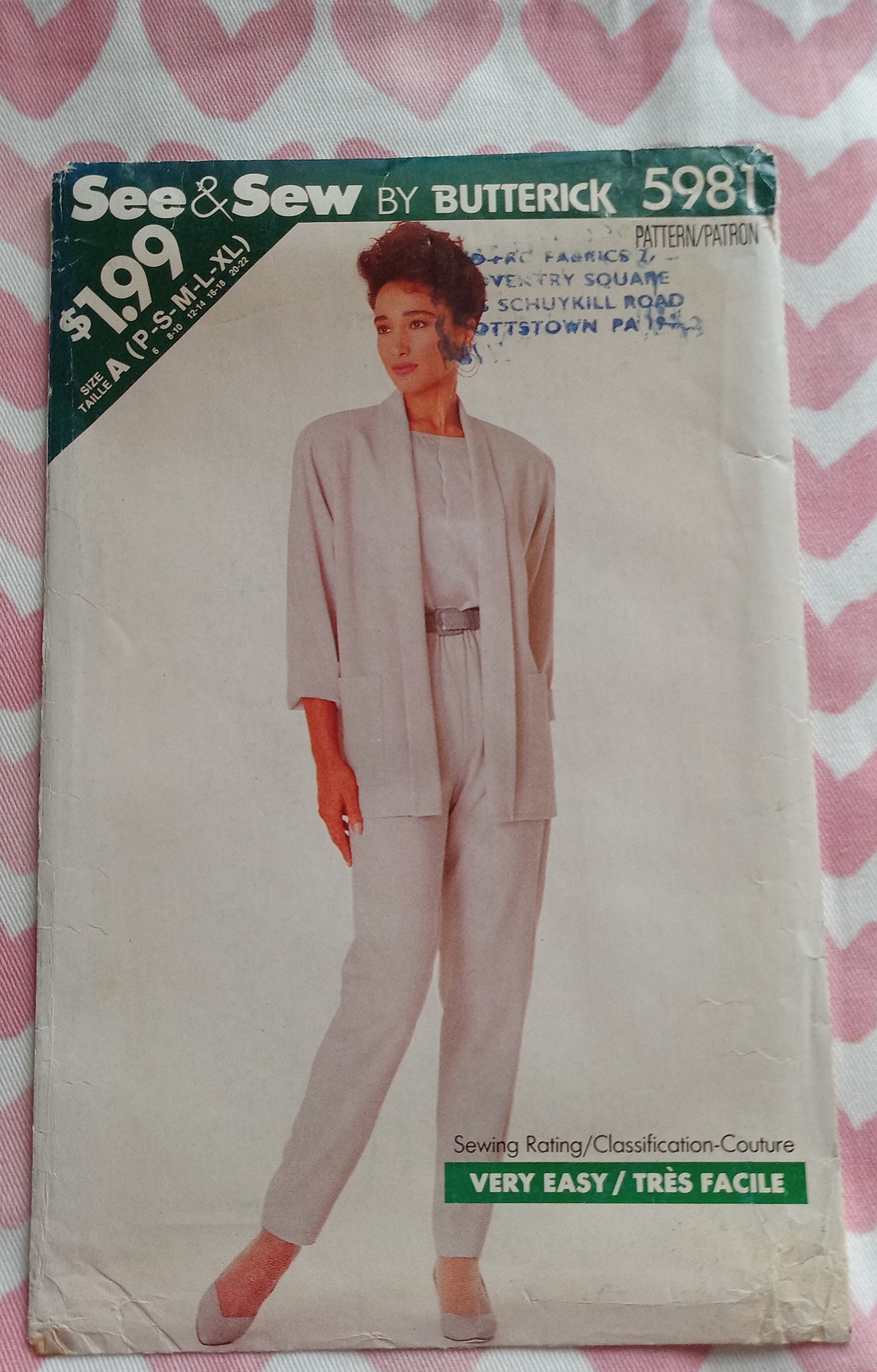 Vintage See & Sew 5981, Pants Suit Pattern, UC/FF - Etsy