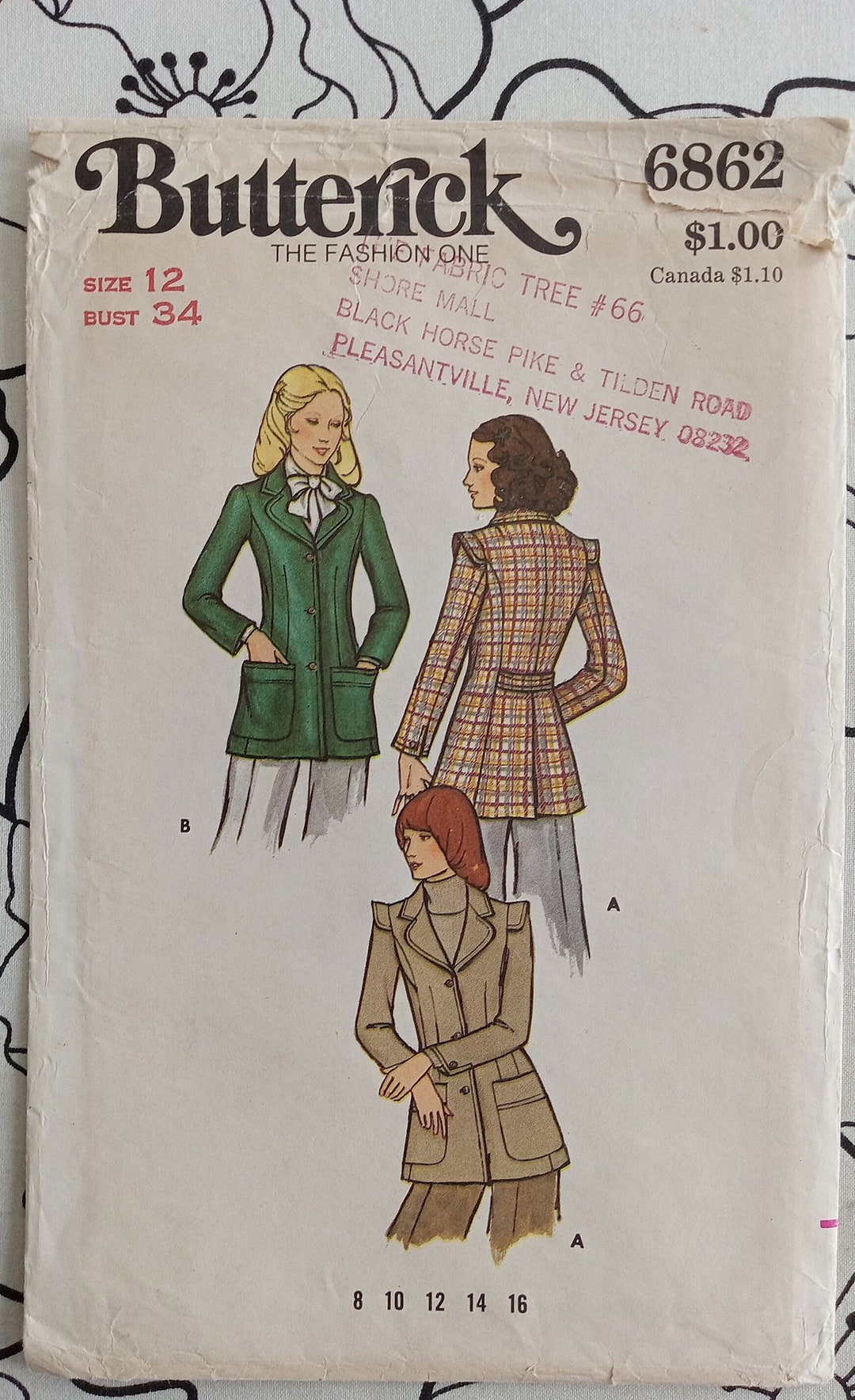Vintage Butterick 6862, Jacket Pattern, UC/FF - Etsy