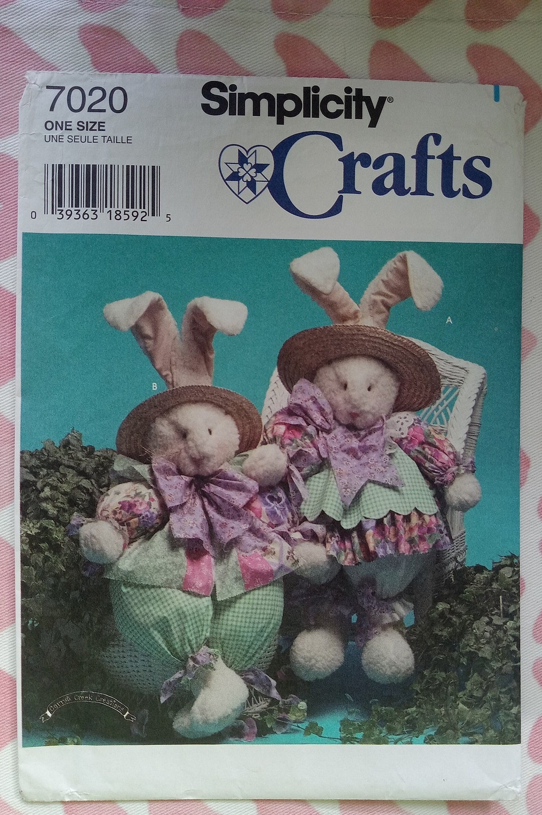 Vintage Simplicity 7020, Dressed up Bunny Pattern, UC/FF - Etsy