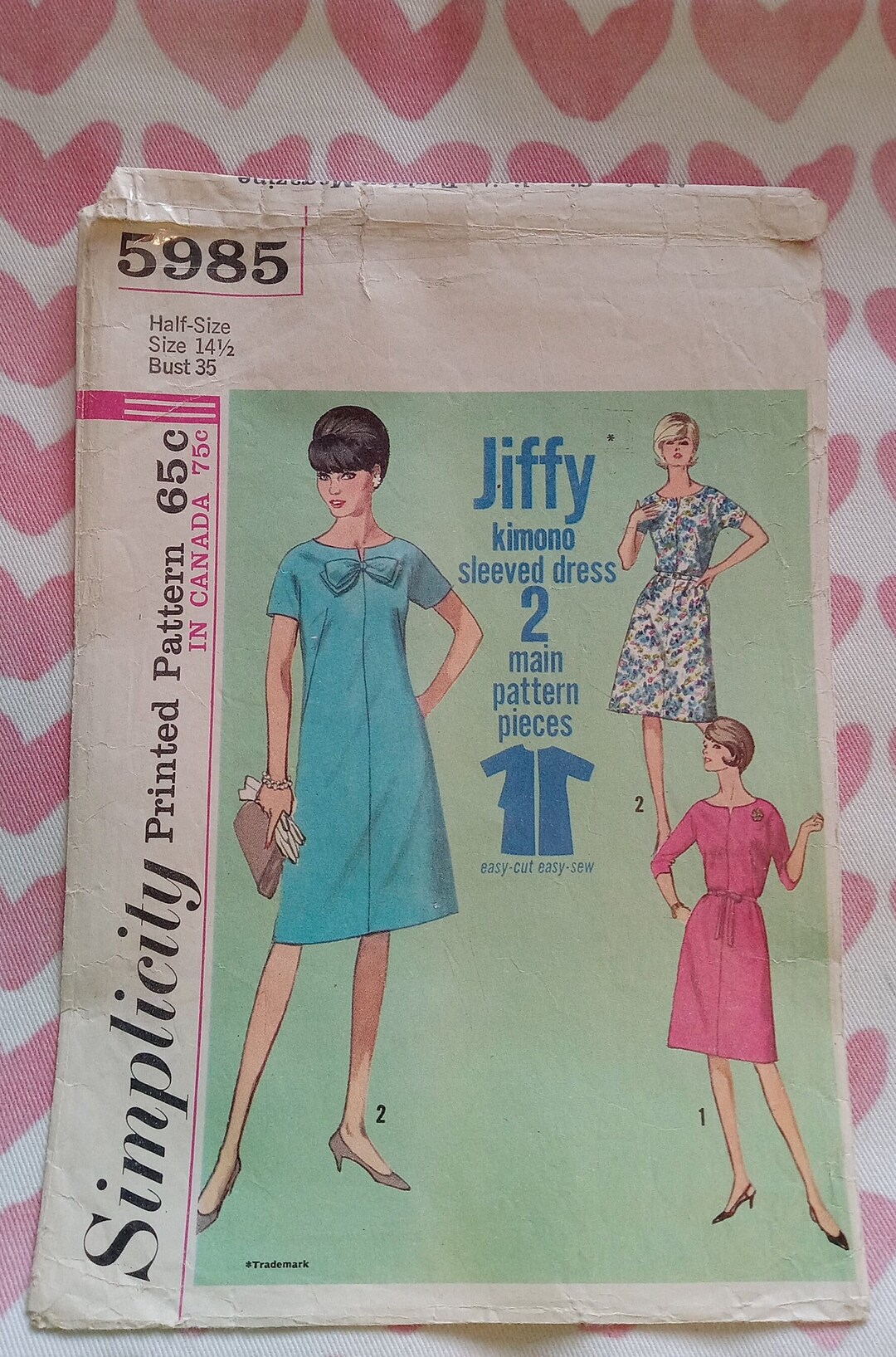 Vintage Simplicity 5985, Jiffy Dress Pattern, C/C - Etsy