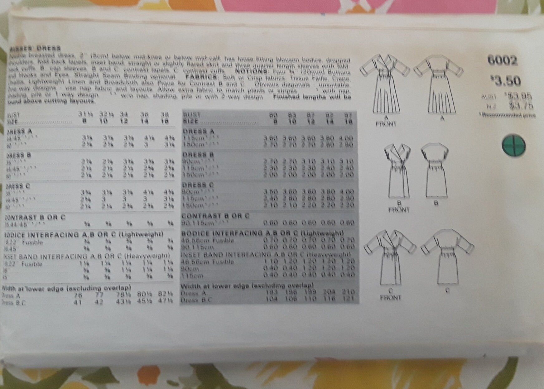 Vintage Butterick 6002, 80's Dress Pattern, Partially Cut - Etsy