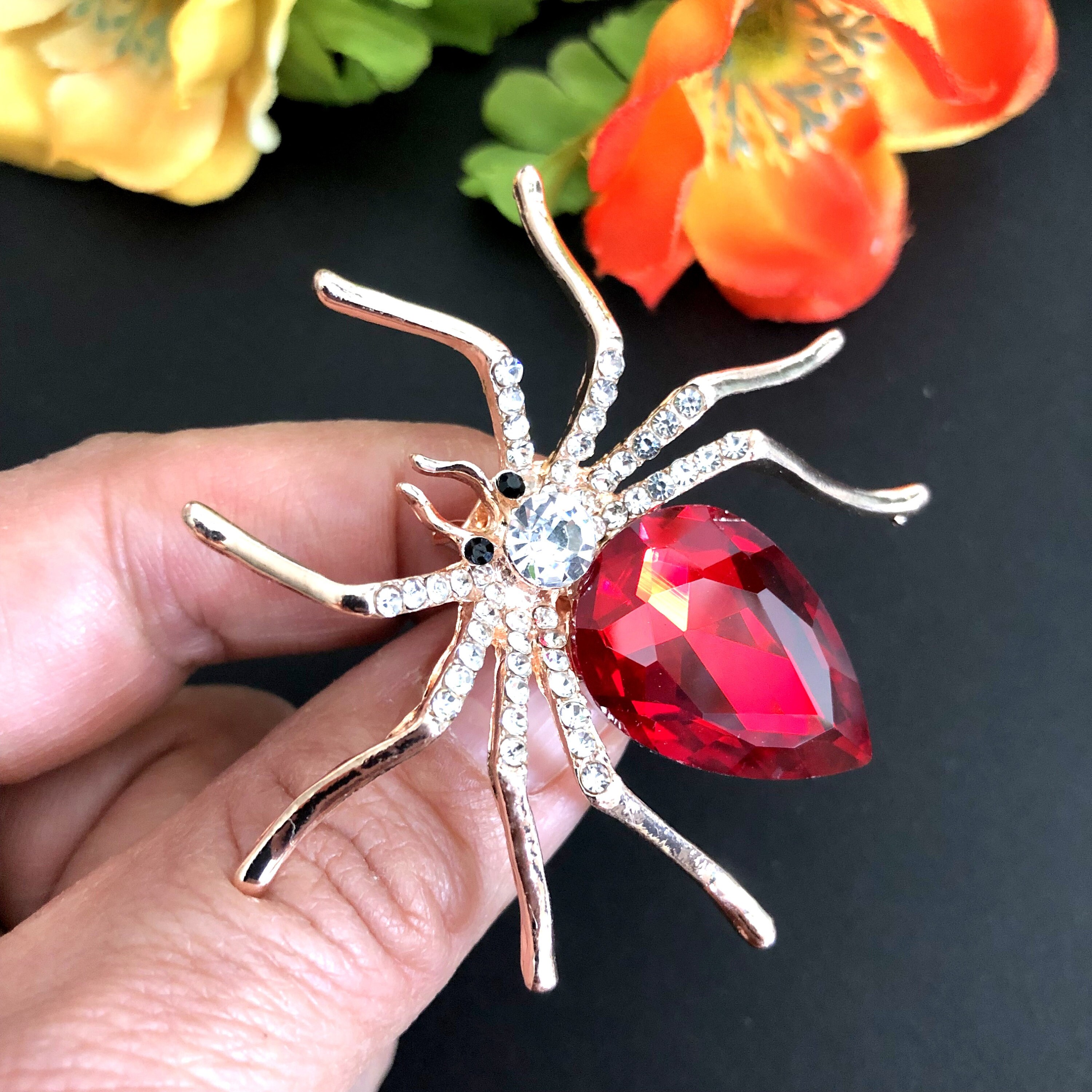 Large Spider Brooch, Spider Brooch Pin, Spider Jewelry, Spider ...