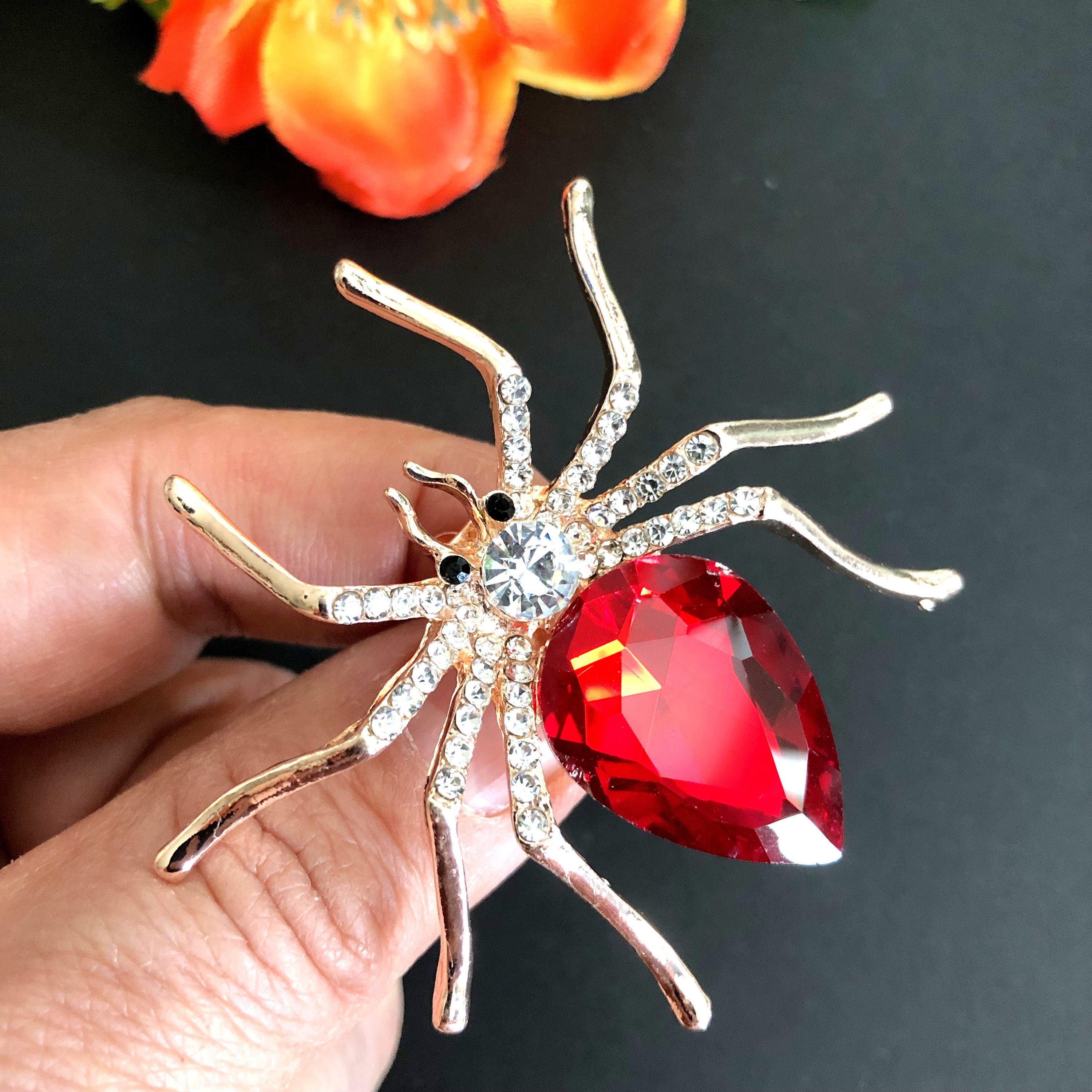 Large Spider Brooch, Spider Brooch Pin, Spider Jewelry, Spider ...
