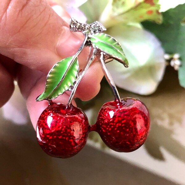 Cherry Brooch - Etsy