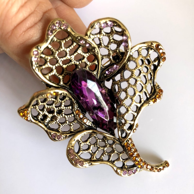 Purple Brooch - Etsy