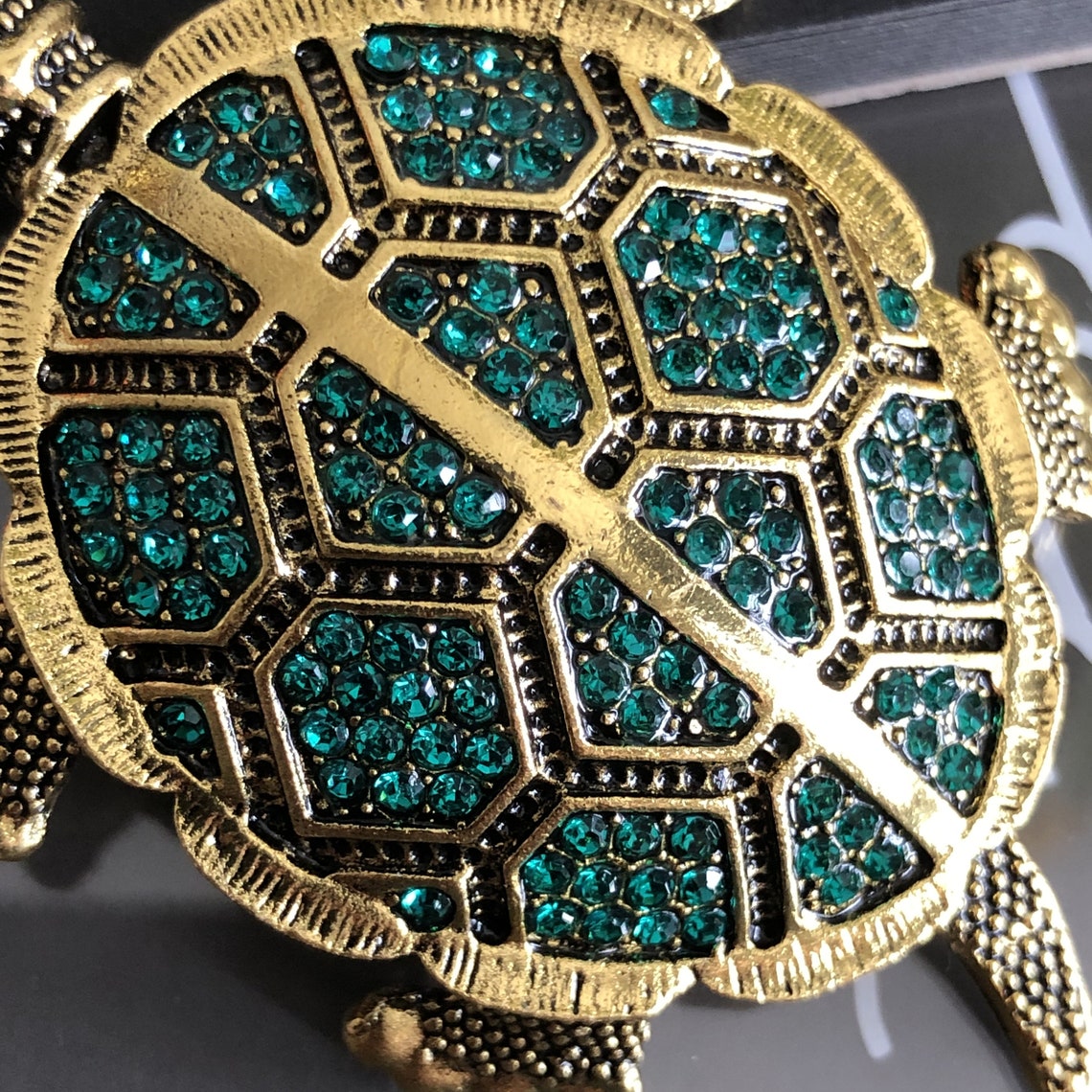 Large Turtle Brooch Pin: Emerald Green Rhinestone Tortoise Jewelry - Etsy