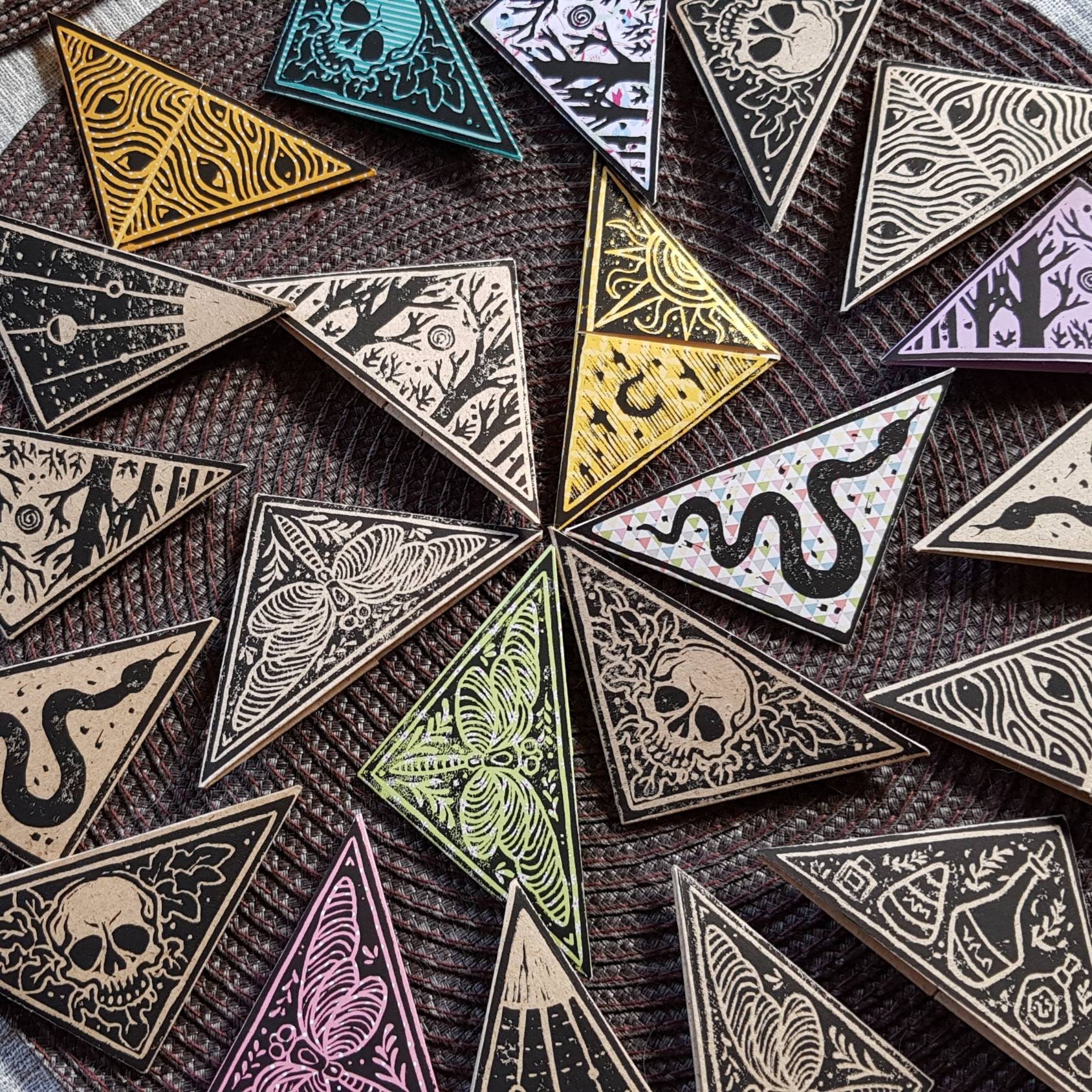 Linoprint-origami Bookmarks, Unique Book Accessories, Booklover Gift ...