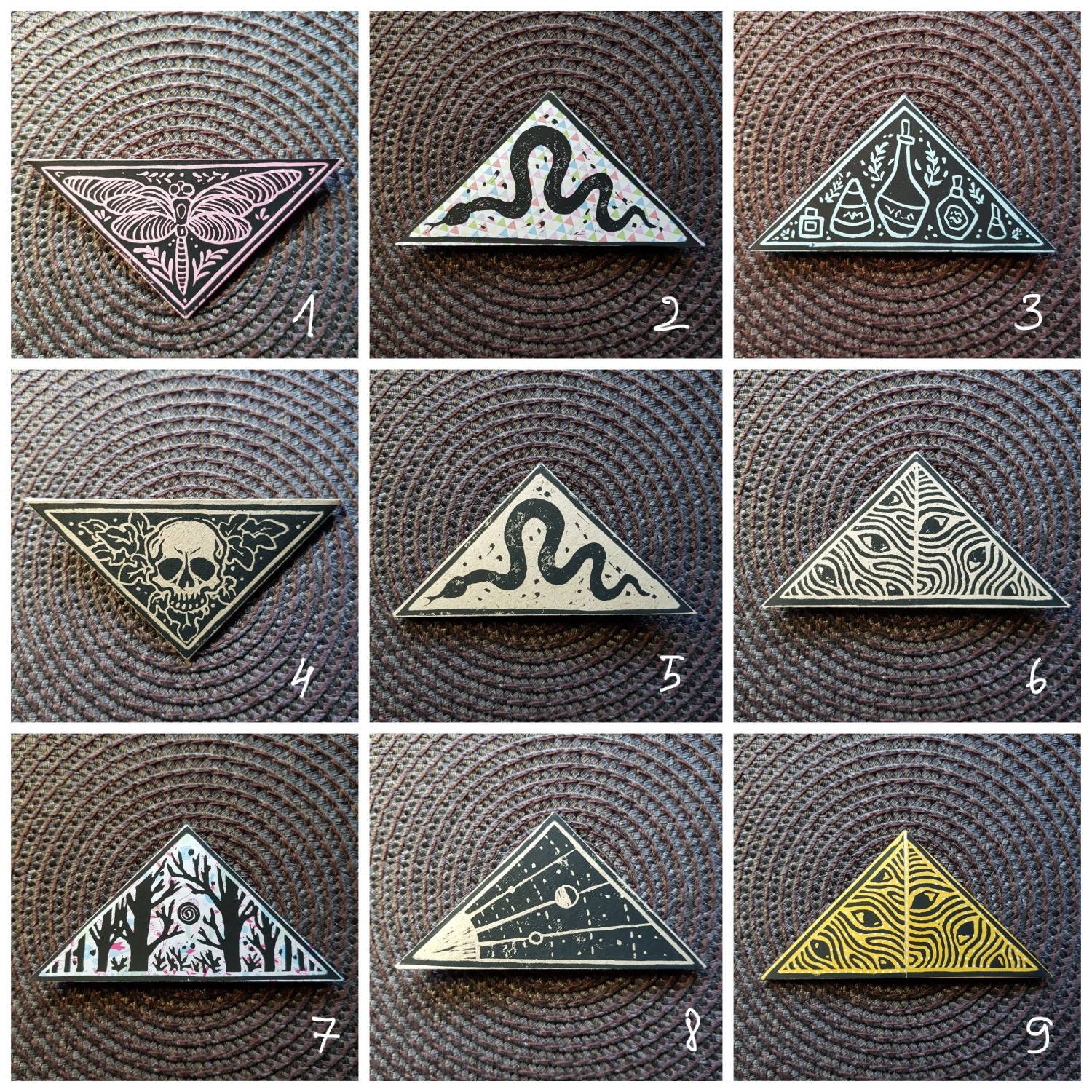 Linoprint-origami Bookmarks, Unique Book Accessories, Booklover Gift ...