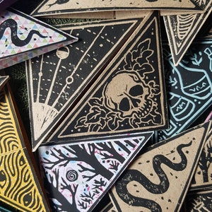 Linoprint-origami Bookmarks, Unique Book Accessories, Booklover Gift ...