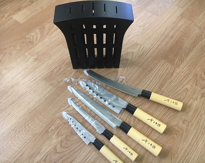 Brandani Inox Chef's Knives With Block - Etsy