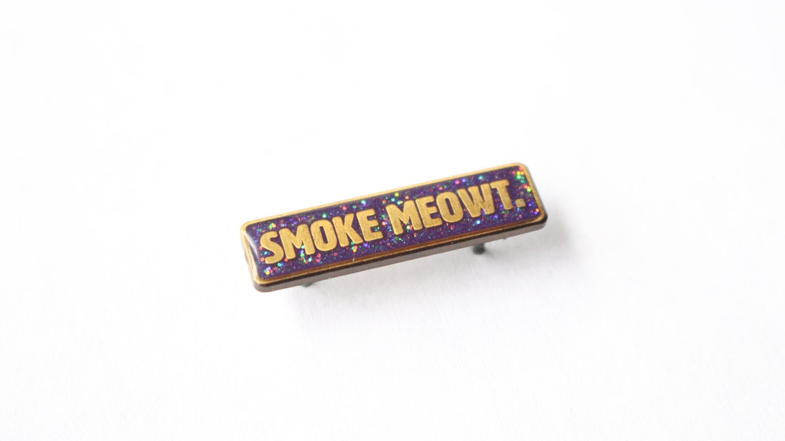 Smoke Meowt Out Weed Enamel Lapel Pin - Etsy