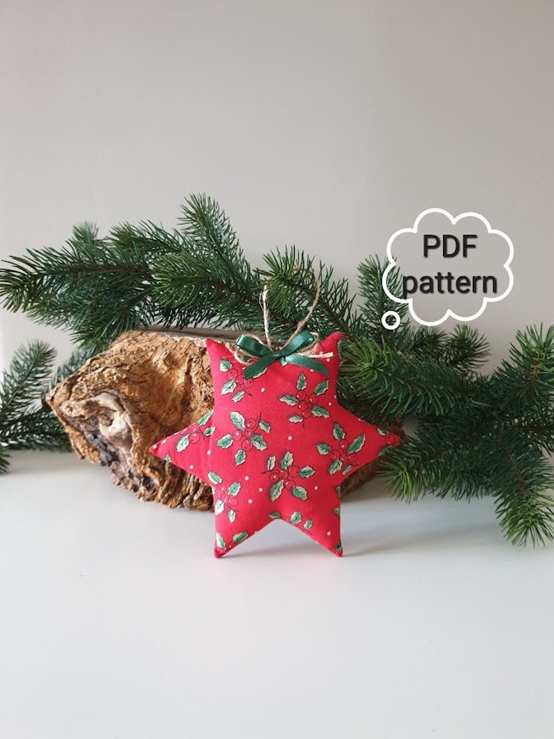 Christmas Star, PDF Sewing Pattern & Instructions,diy, Christmas Star ...