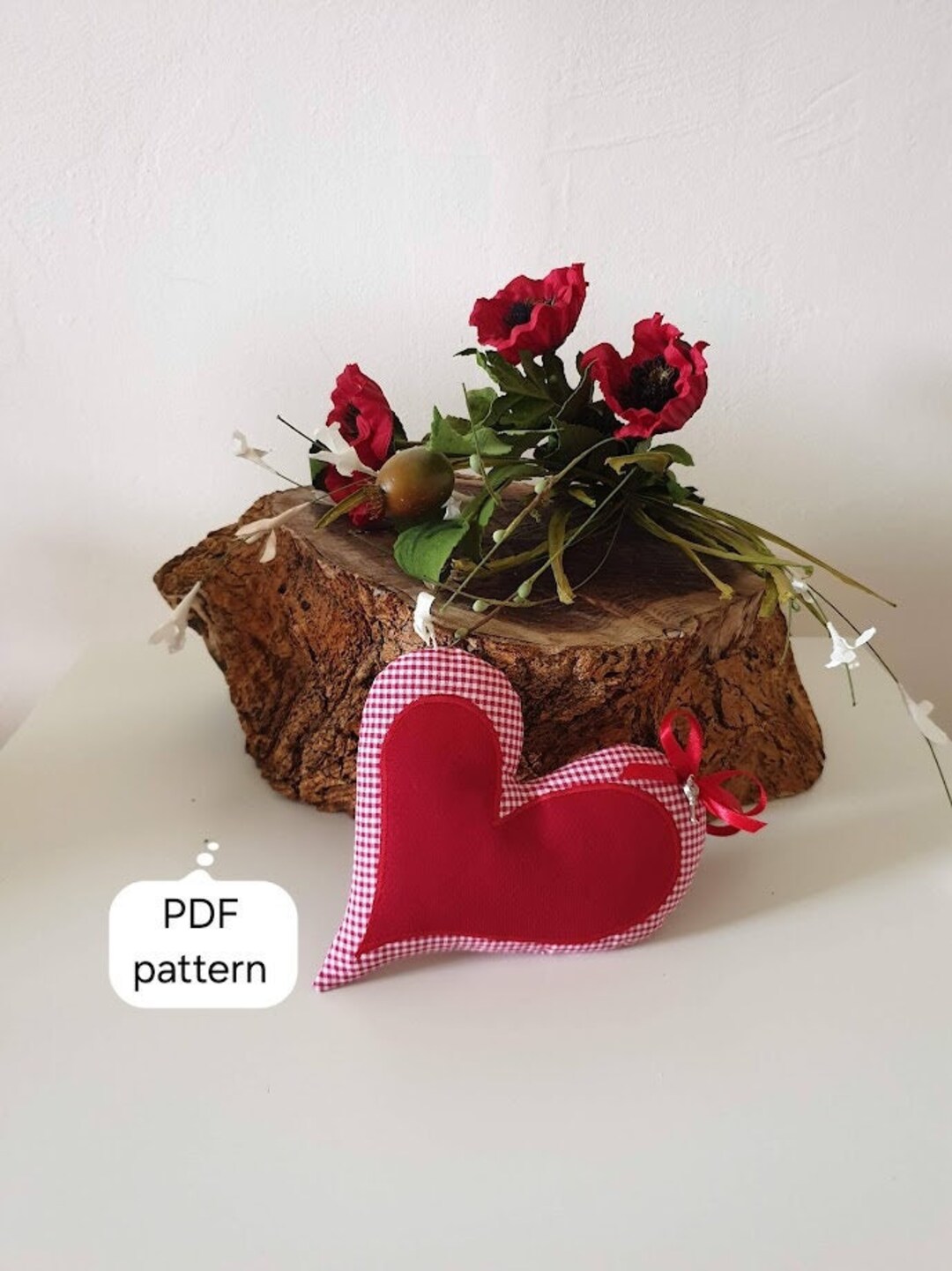 DIY Fabric Red Love Heart, PDF Pattern, Sewing Tutorial, the Key to the ...