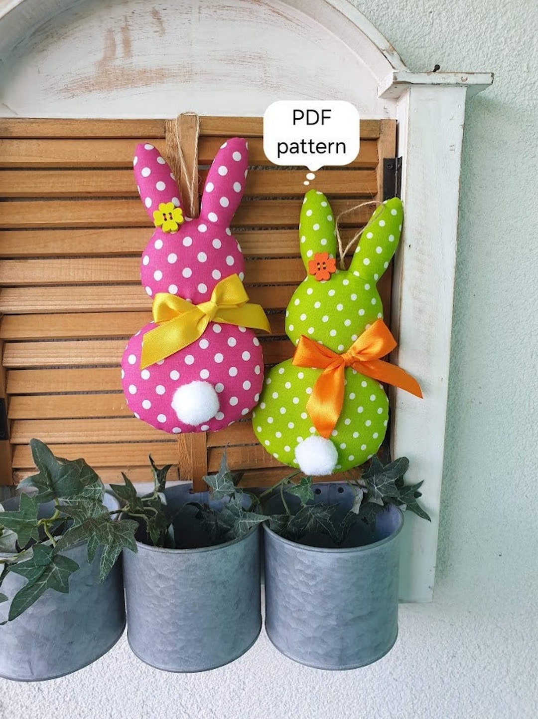 DIY Fabric Easter Rabbit, PDF Sewing Pattern, Easter Ornament, Bunny ...