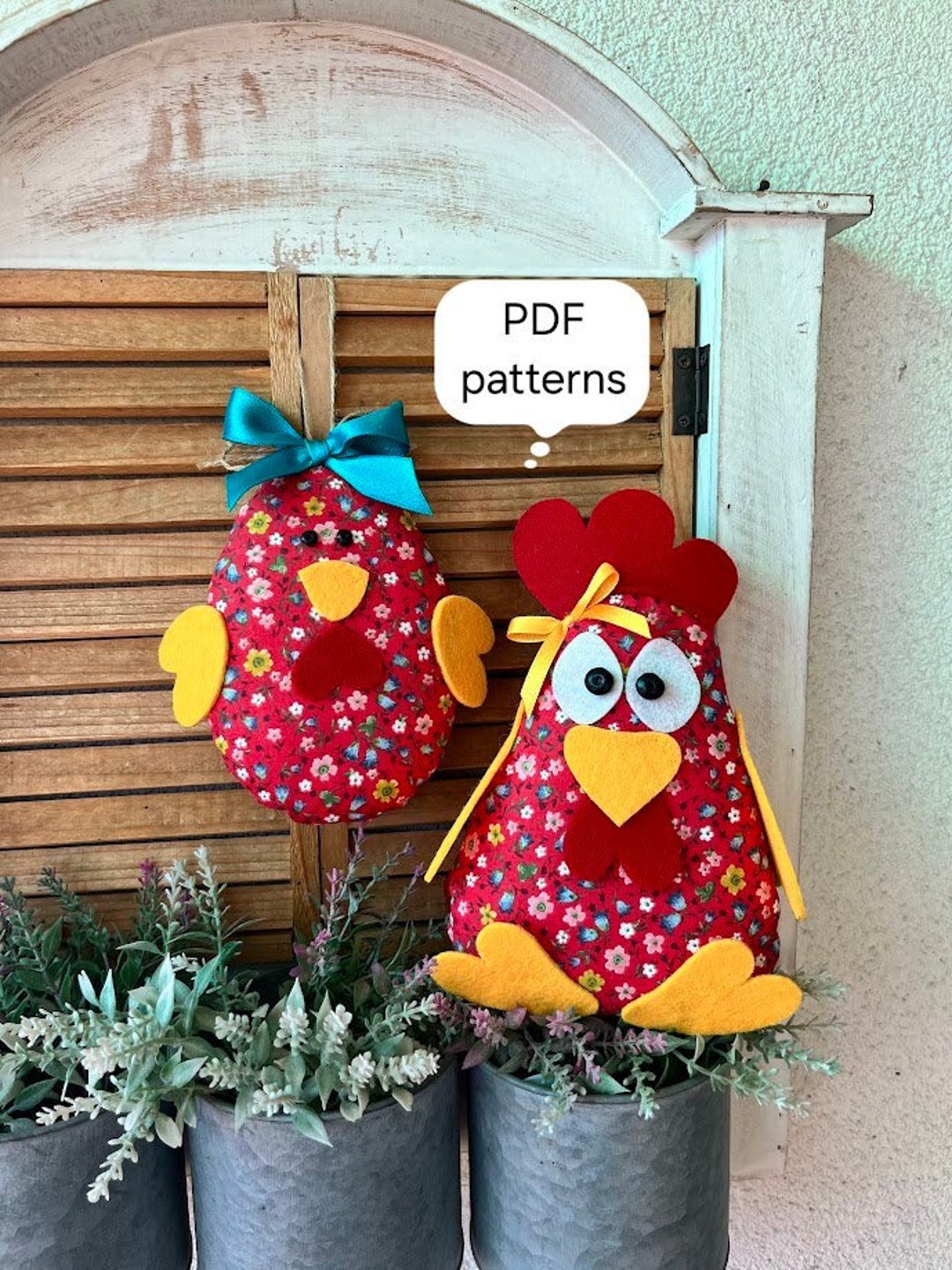 PDF Patterns, DIY Chickens, Easter Decoration, Sewing Tutorials, Beginners Sewing, Instant ...