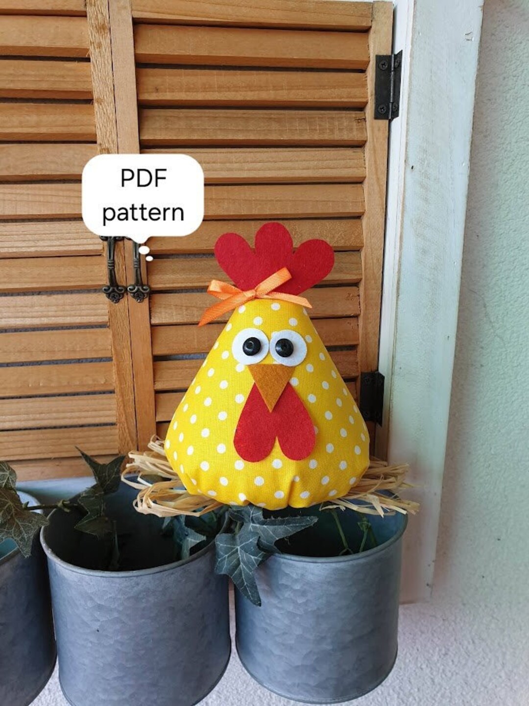 Easter Craft Sewing Pattern, Cone-shaped Easter Chicken in a Nest, PDF ...