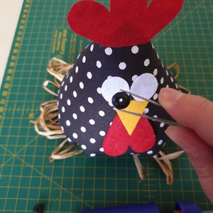 DIY Cone-shaped Easter Chicken in a Nest, Chicken Made of Fabric and ...