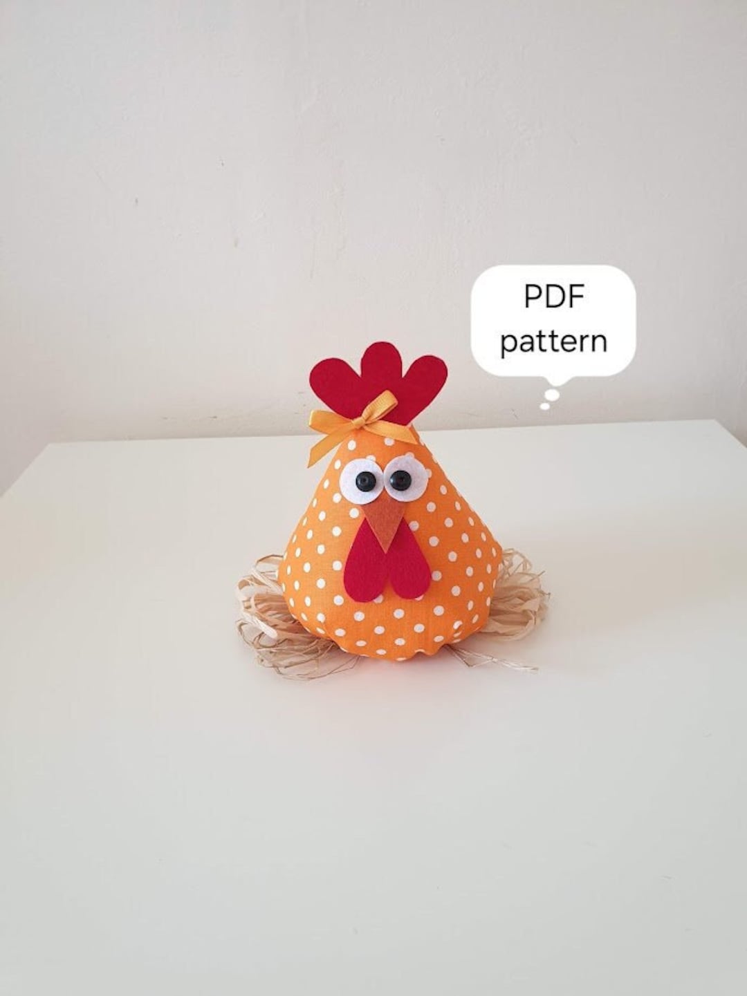 Easter Chicken Sewing Pattern, Easy Sewing Tutorial, PDF Digitals ...