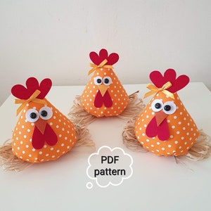 DIY Cone-shaped Easter Chicken in a Nest, Chicken Made of Fabric and ...