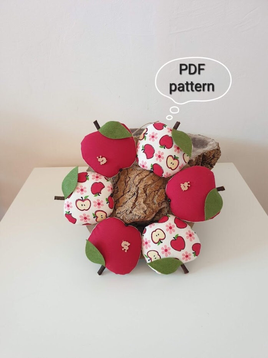 PDF Apple Wreath, Sewing Pattern & Instructions, DIY Apple Wreath ...