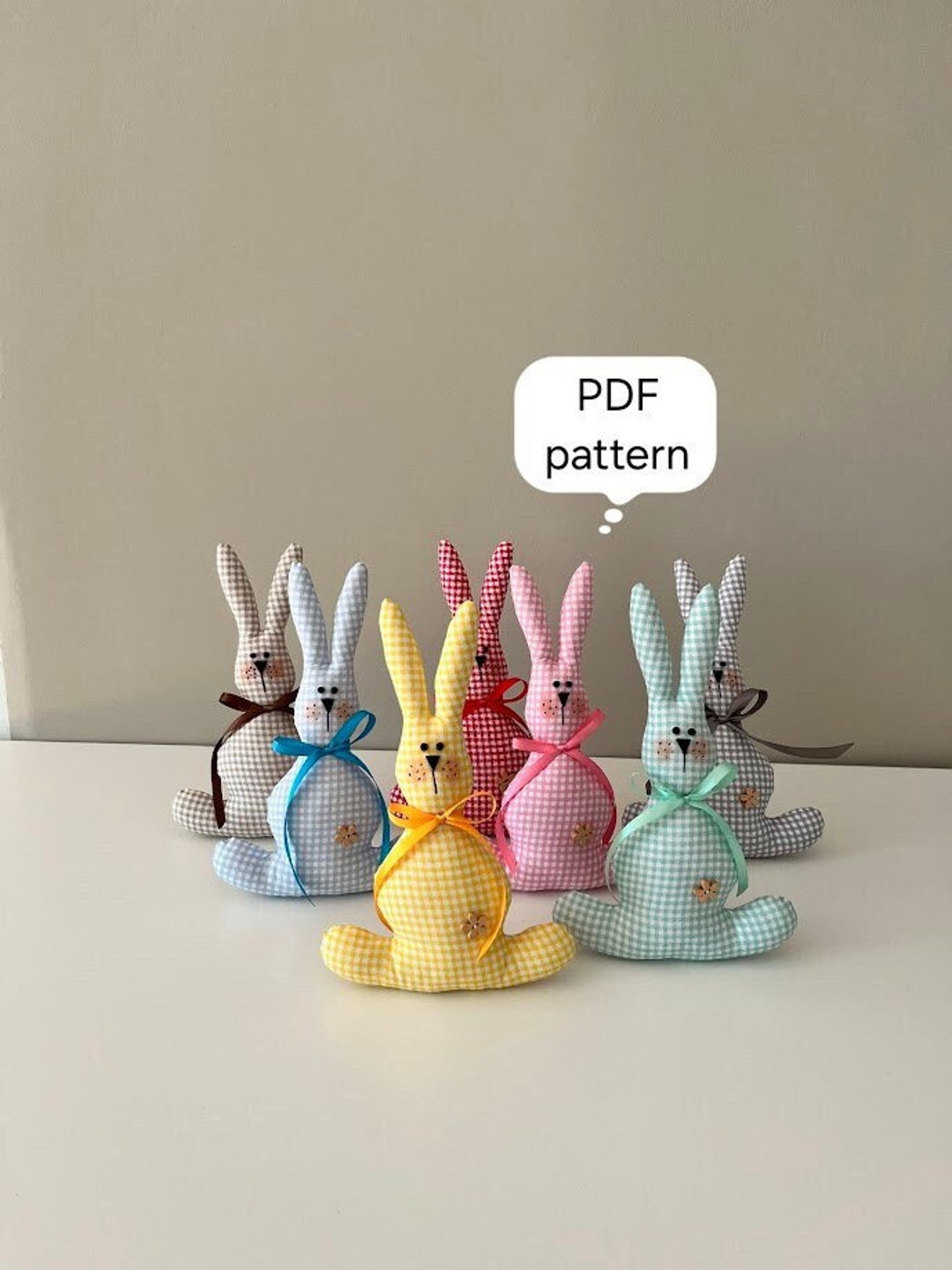 How to Make Easter Bunny, PDF Pattern, DIY Rabbit, Sewing Tutorial ...