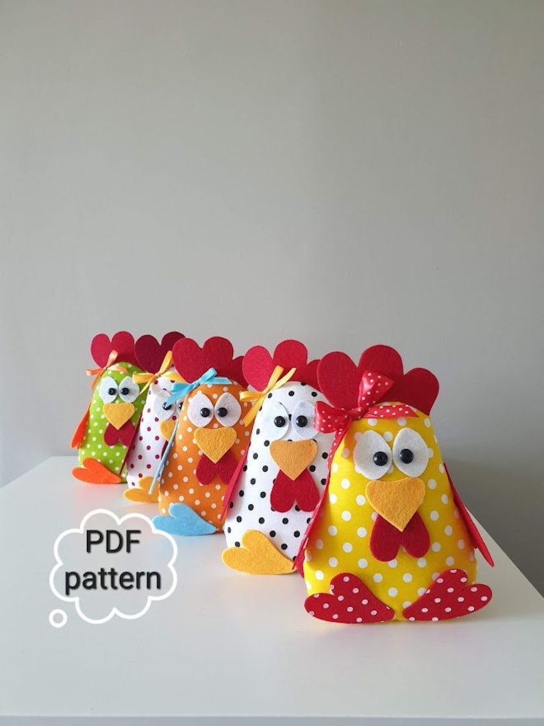 Easy to Make Chicken PDF Sewing Pattern Table Decoration - Etsy