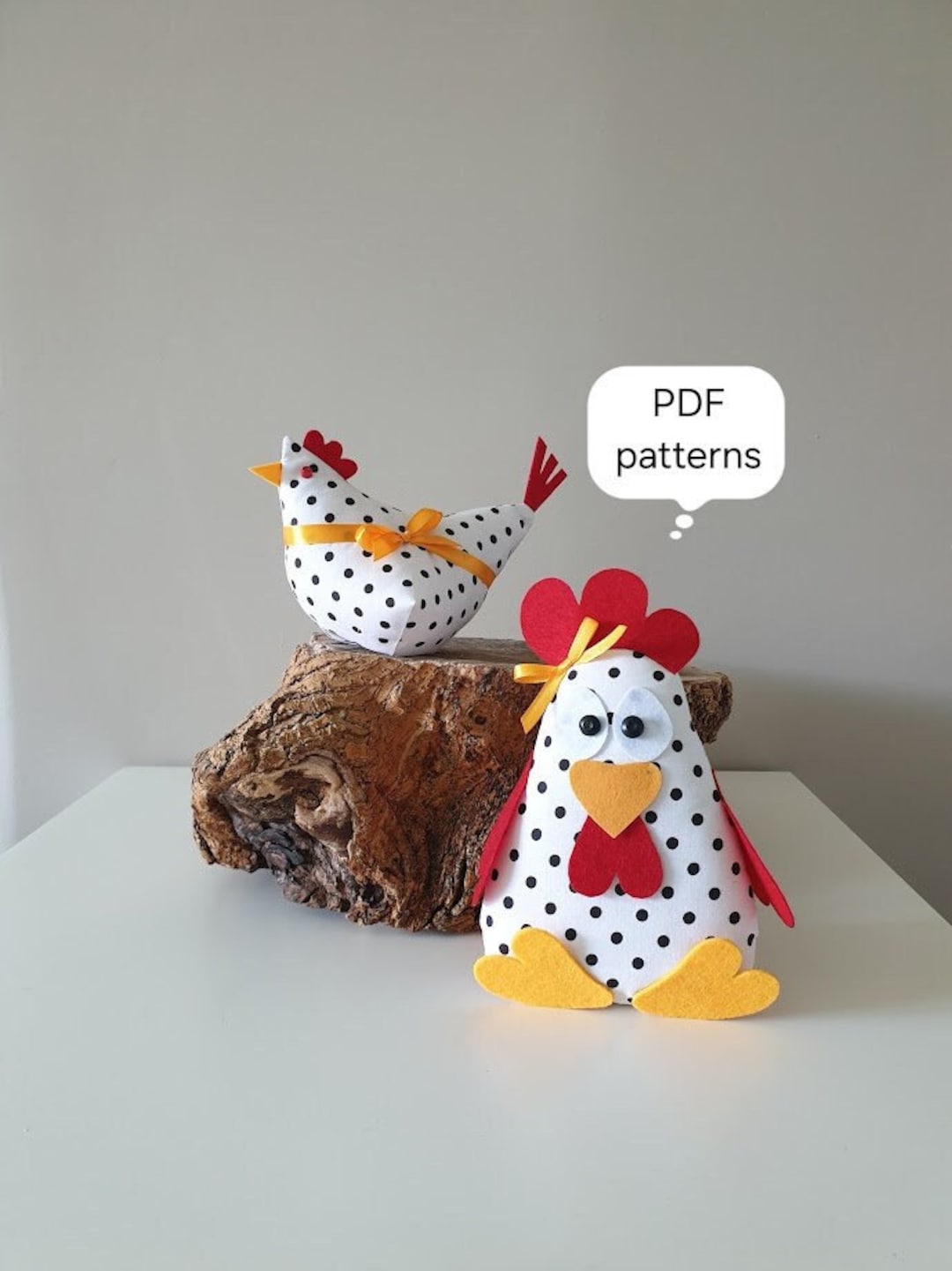 Digital Templates, DIY Hen and Chicken, PDF Sewing Patterns ...