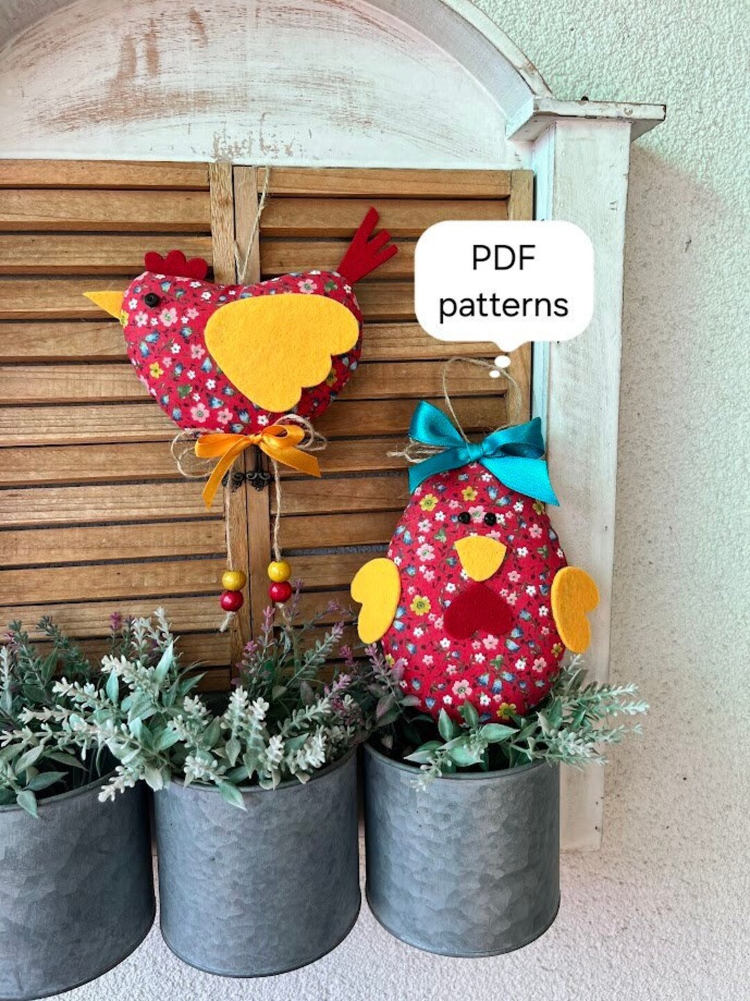 DIY Chickens, PDF Patterns, Easter Chickens, Easy Sewing Tutorials ...