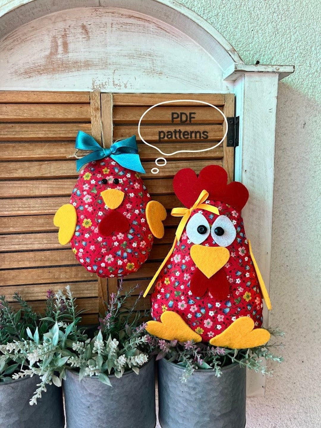 PDF Patterns DIY Chickens Easter Decoration Sewing - Etsy