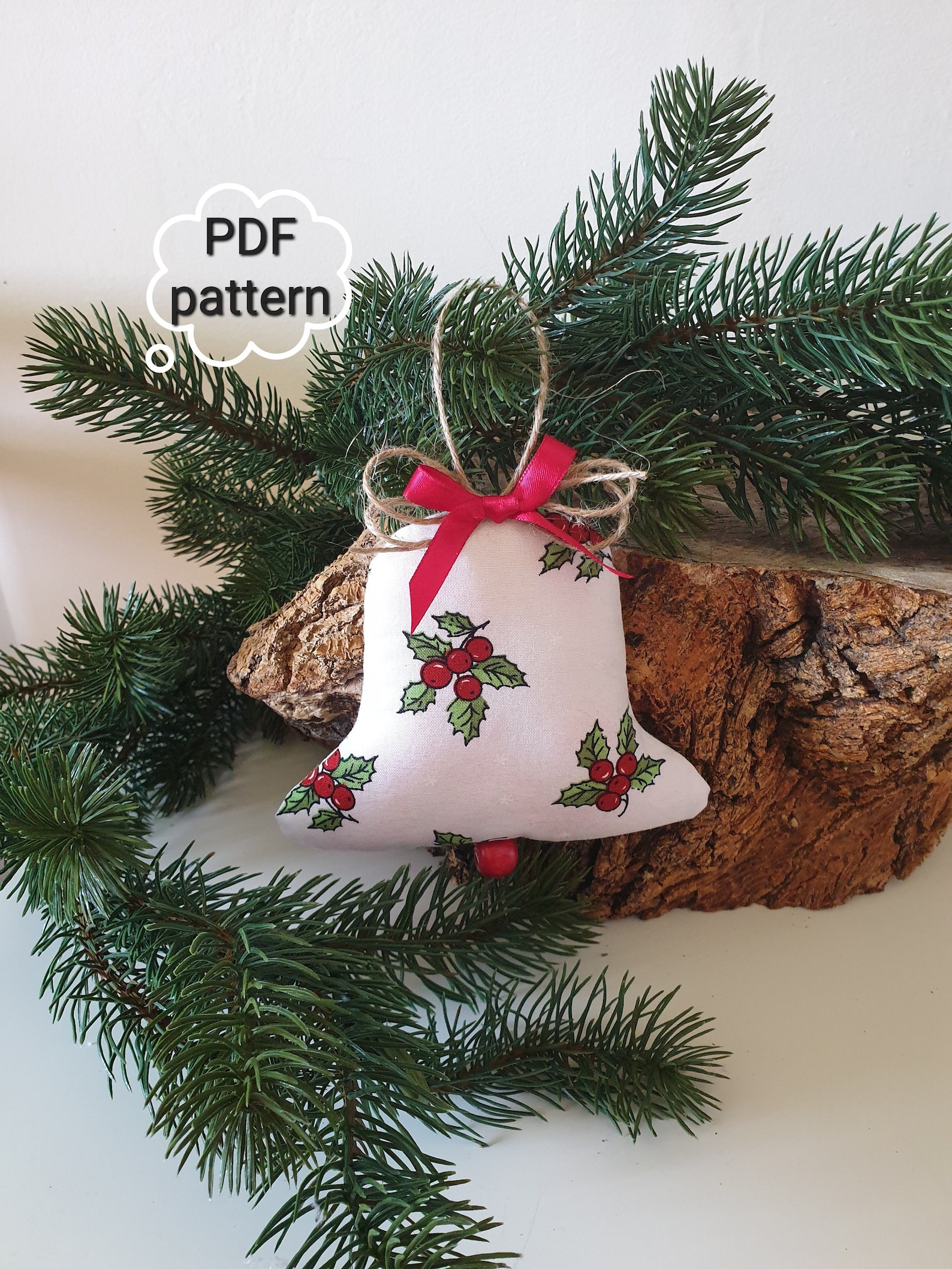 Christmas Bell, PDF Sewing Pattern & Instructions,diy, Christmas Bell ...