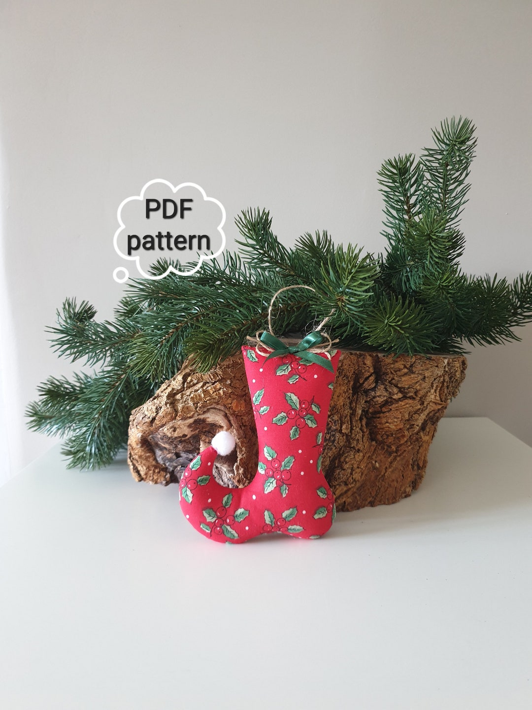 PDF Christmas Boot, Sewing Pattern & Instructions, DIY, Christmas Tree ...