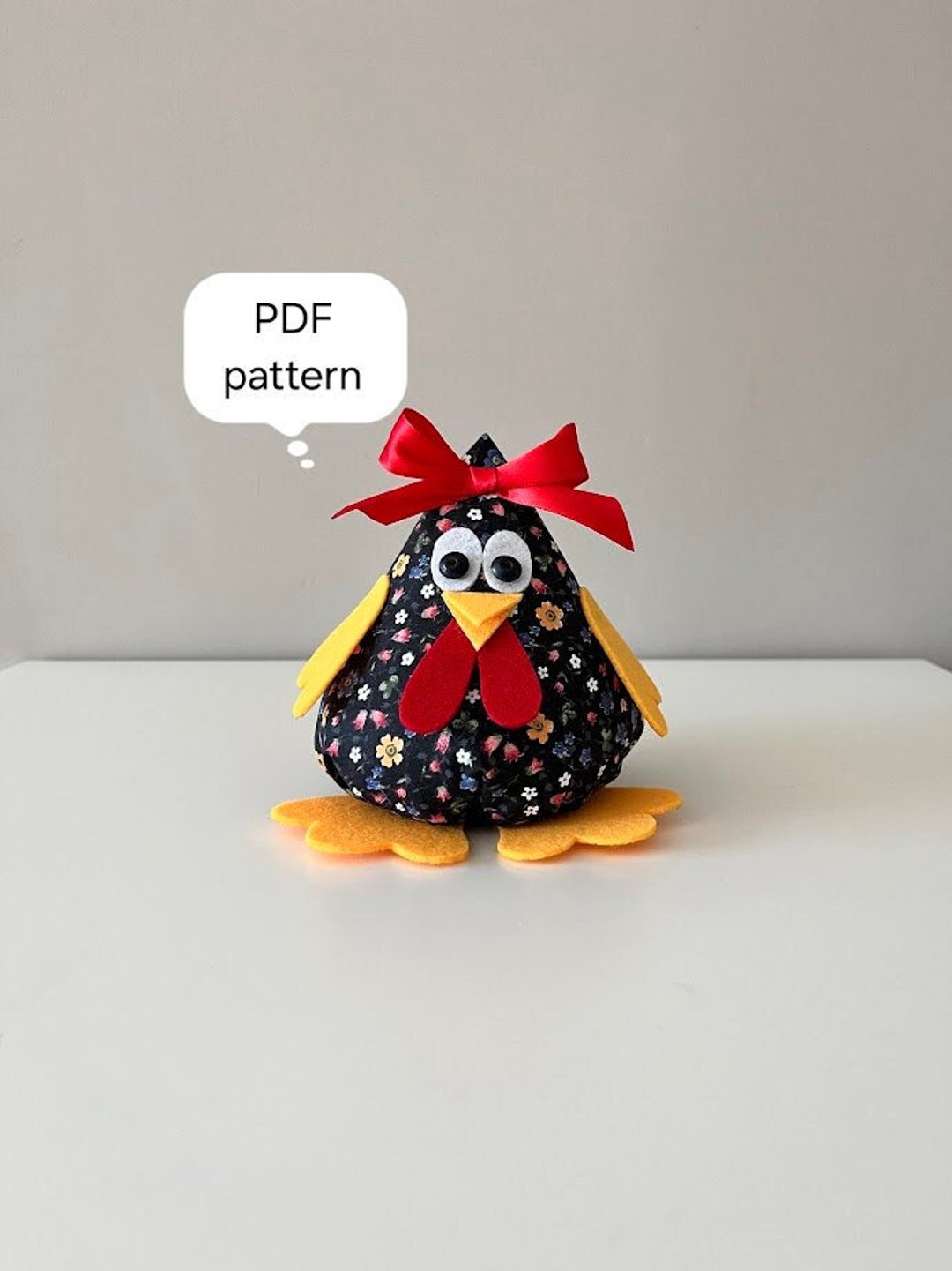 How to Make an Easter Chicken, PDF Sewing Pattern, Easter Ornament, DIY ...