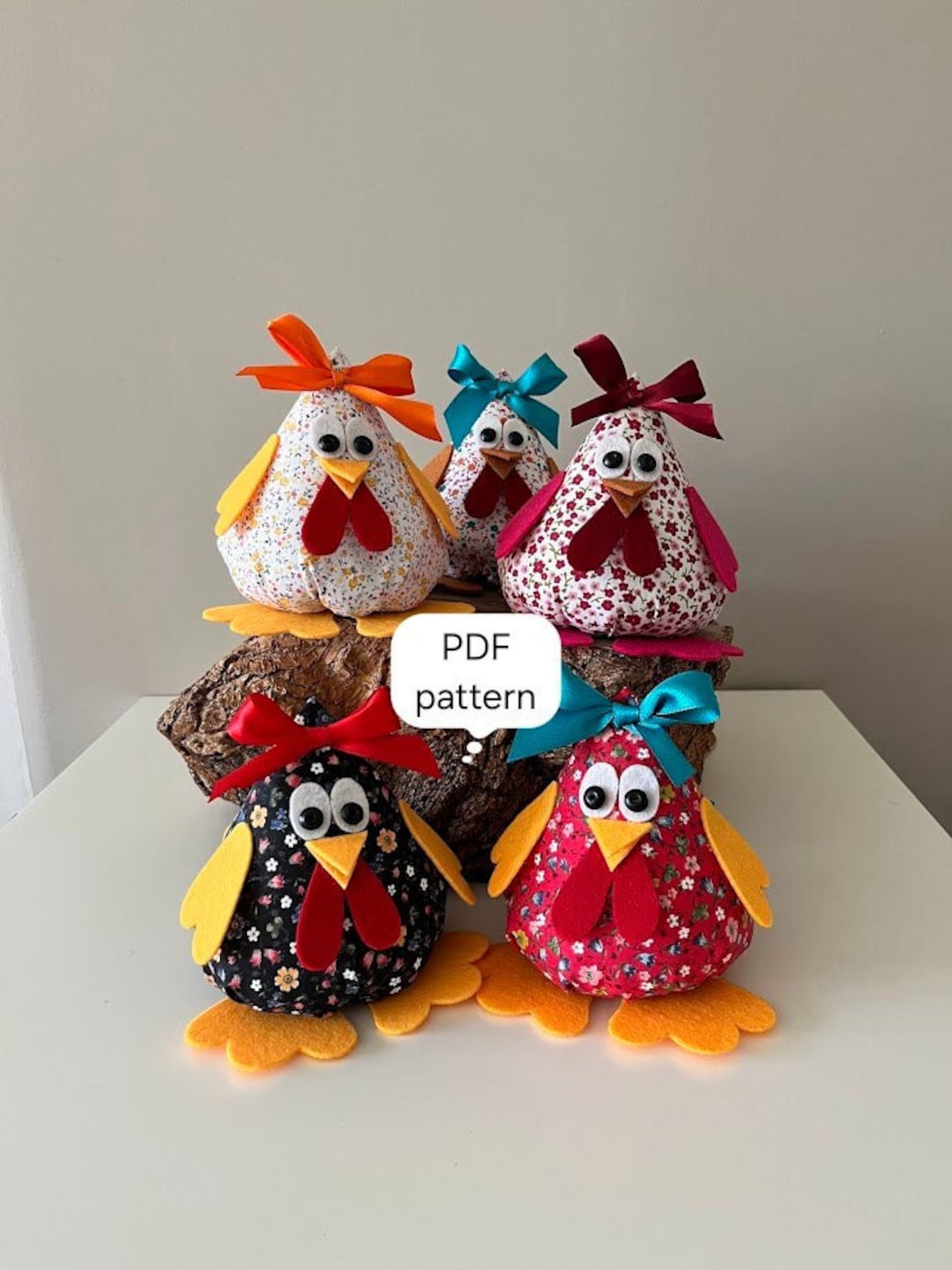 DIY Chicken, Digital, Easter Gift, PDF Pattern, Sewing Tutorial, Easter ...