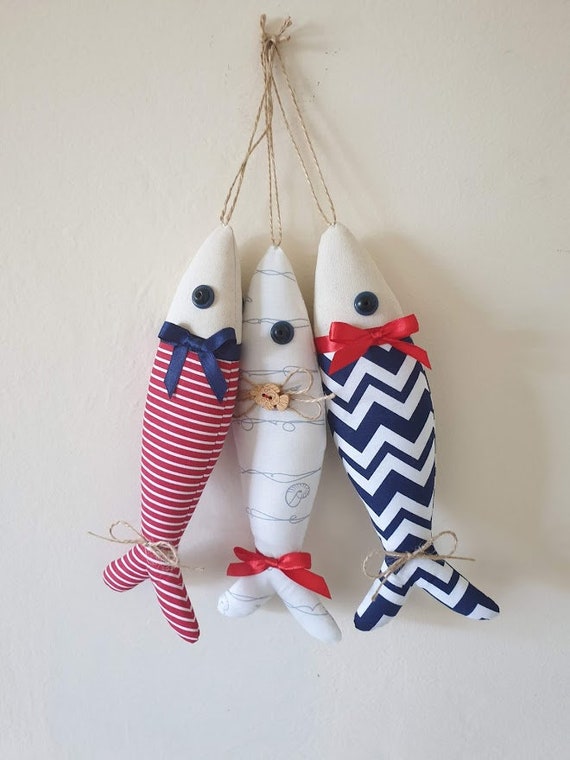 Set of Three Fish Hanging Sea Decoration Fabric - Etsy