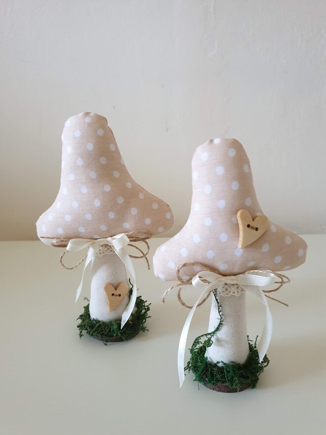 Textile Mushrooms Set of 2 Pieces Mushrooms Mushroom - Etsy