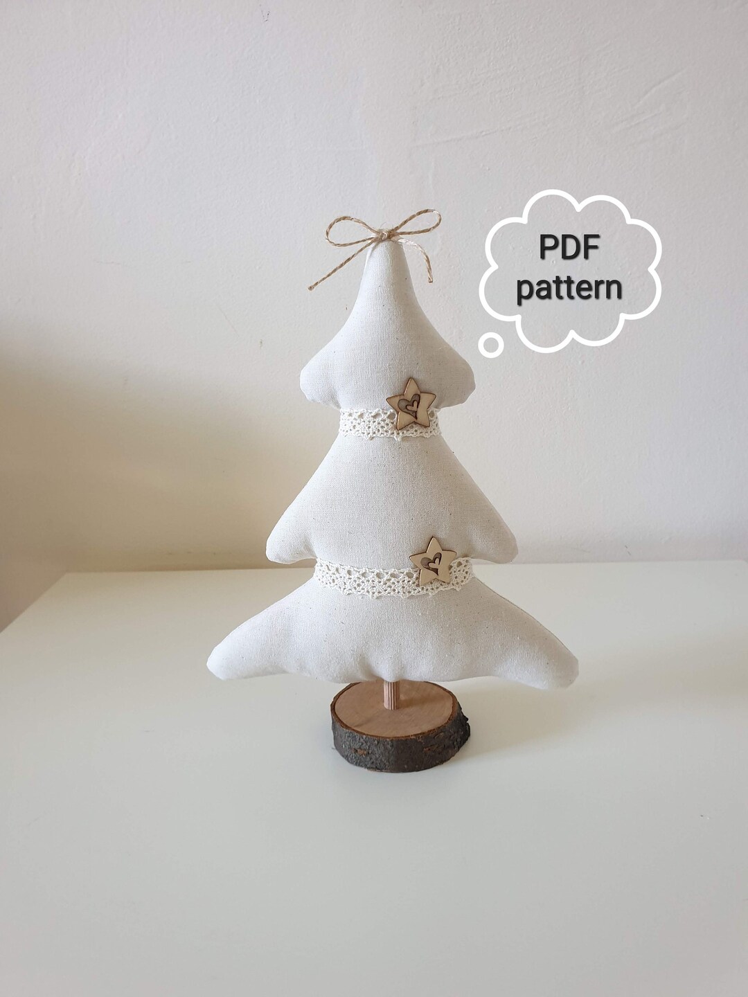 PDF Fabric Christmas Tree , White Christmas Tree, Sewing PATTERN ...