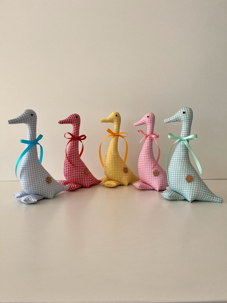 Stuffed Ducks From Cotton Cloth Pepitas in Assorted Colors,easter ...