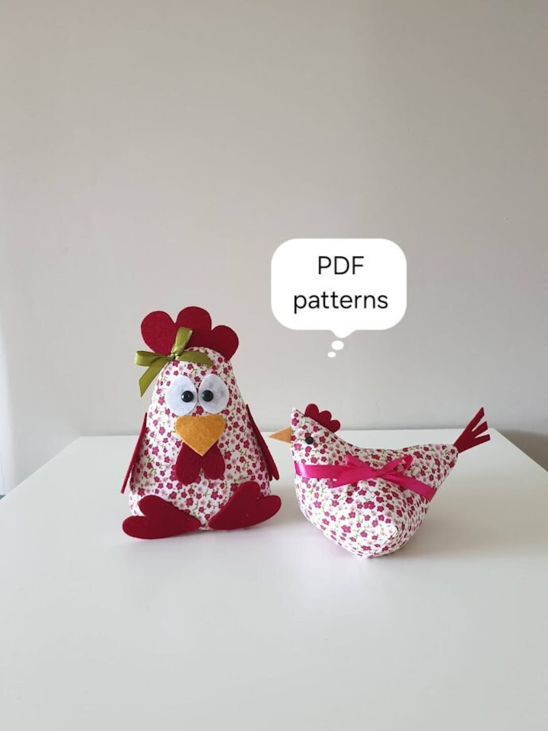 DIY Hen and Chicken, PDF Sewing Patterns & Instructions, Easter ...
