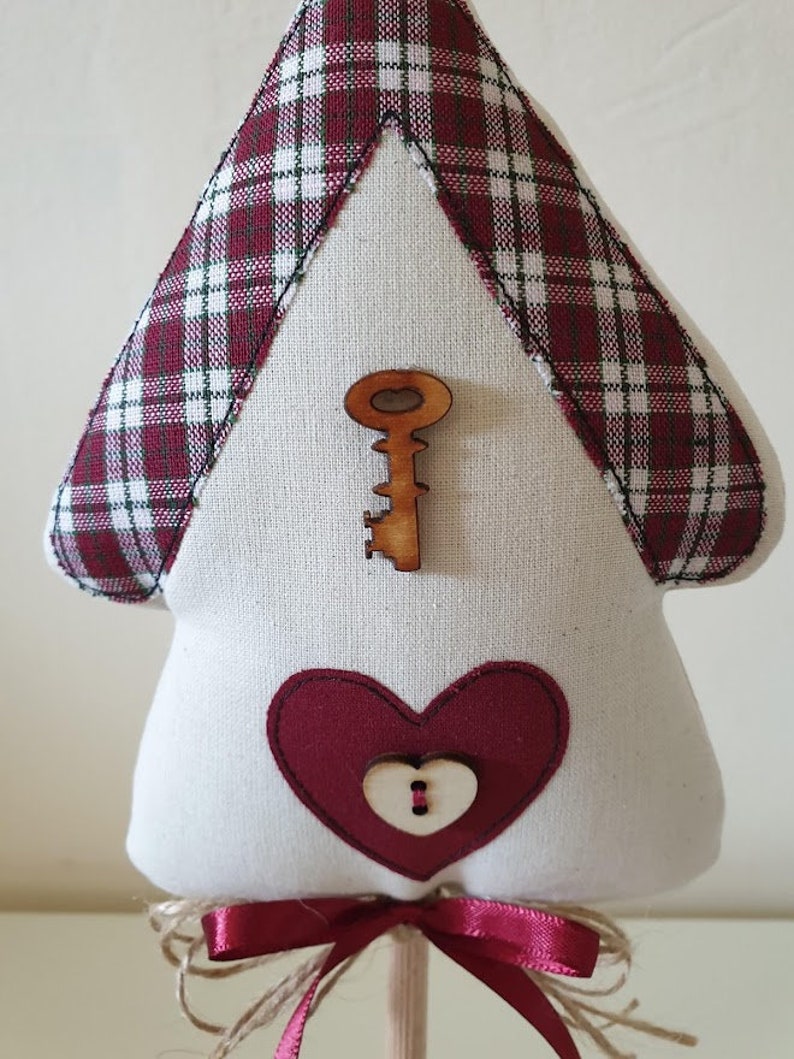 Love House Made of Fabric on a Wooden Base, the Key to the Heart ...