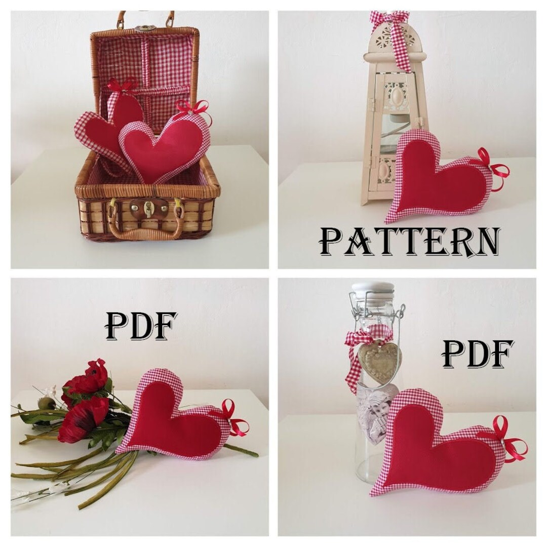Fabric Red Love Heart, PDF, Sewing, Pattern & Instruction, the Key to ...