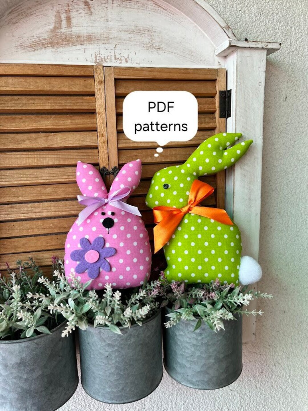 Easter Rabbits, DIY Easter Decoration, Bunnys, PDF Patterns ...