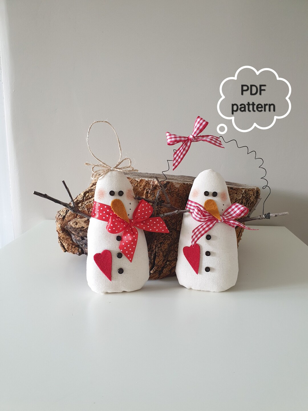 DIY Snowman, PDF Sewing Pattern, Christmas Ornament, Christmas Tree ...