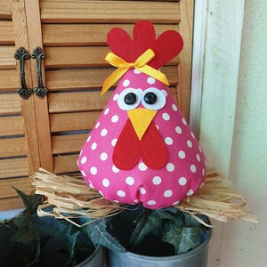 DIY Cone-shaped Easter Chicken in a Nest, Chicken Made of Fabric and ...