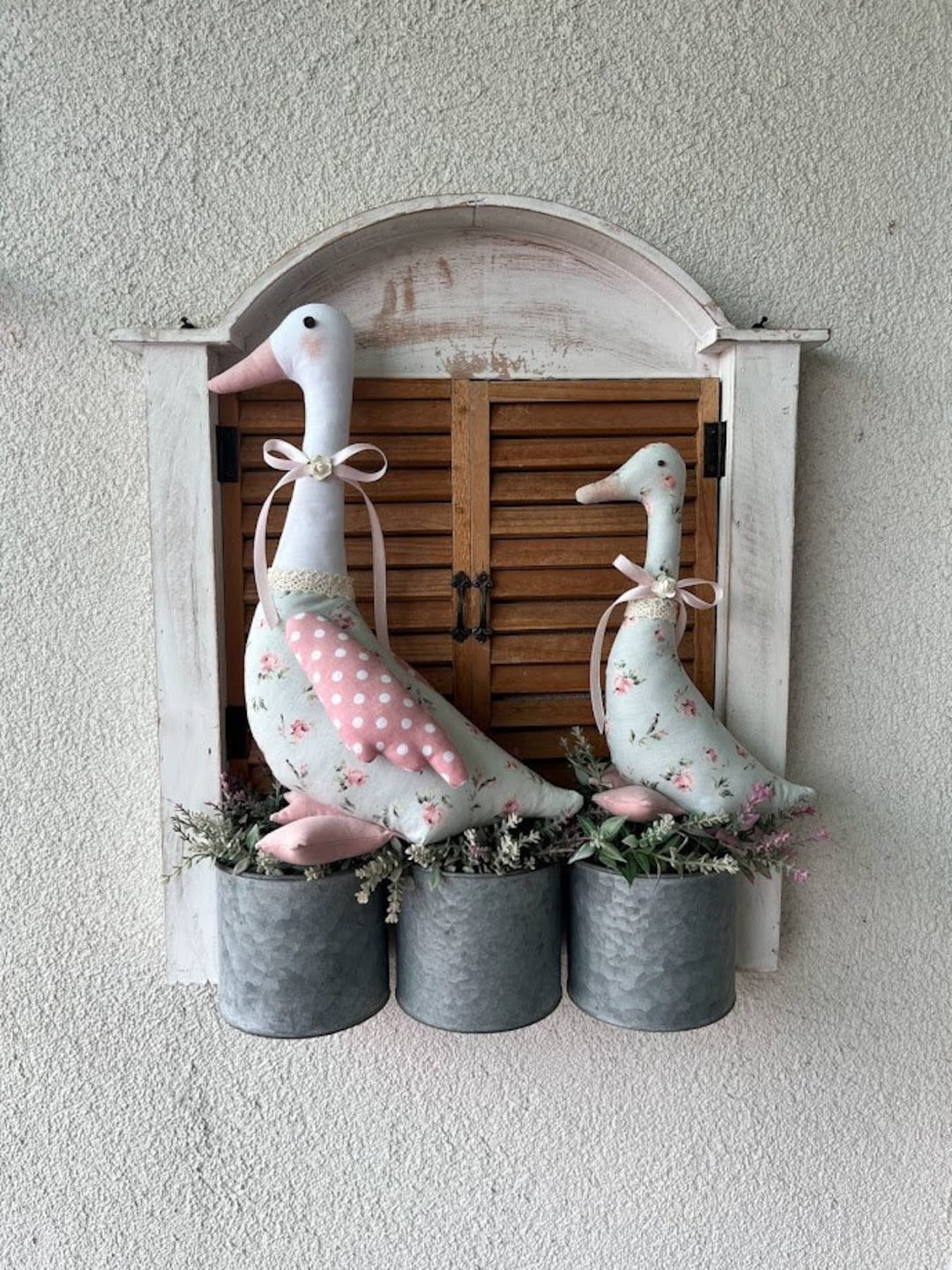 Set of 2 Easter Vintage Geese, Fabric Ducks, Farmhouse Decor, Stuffed ...