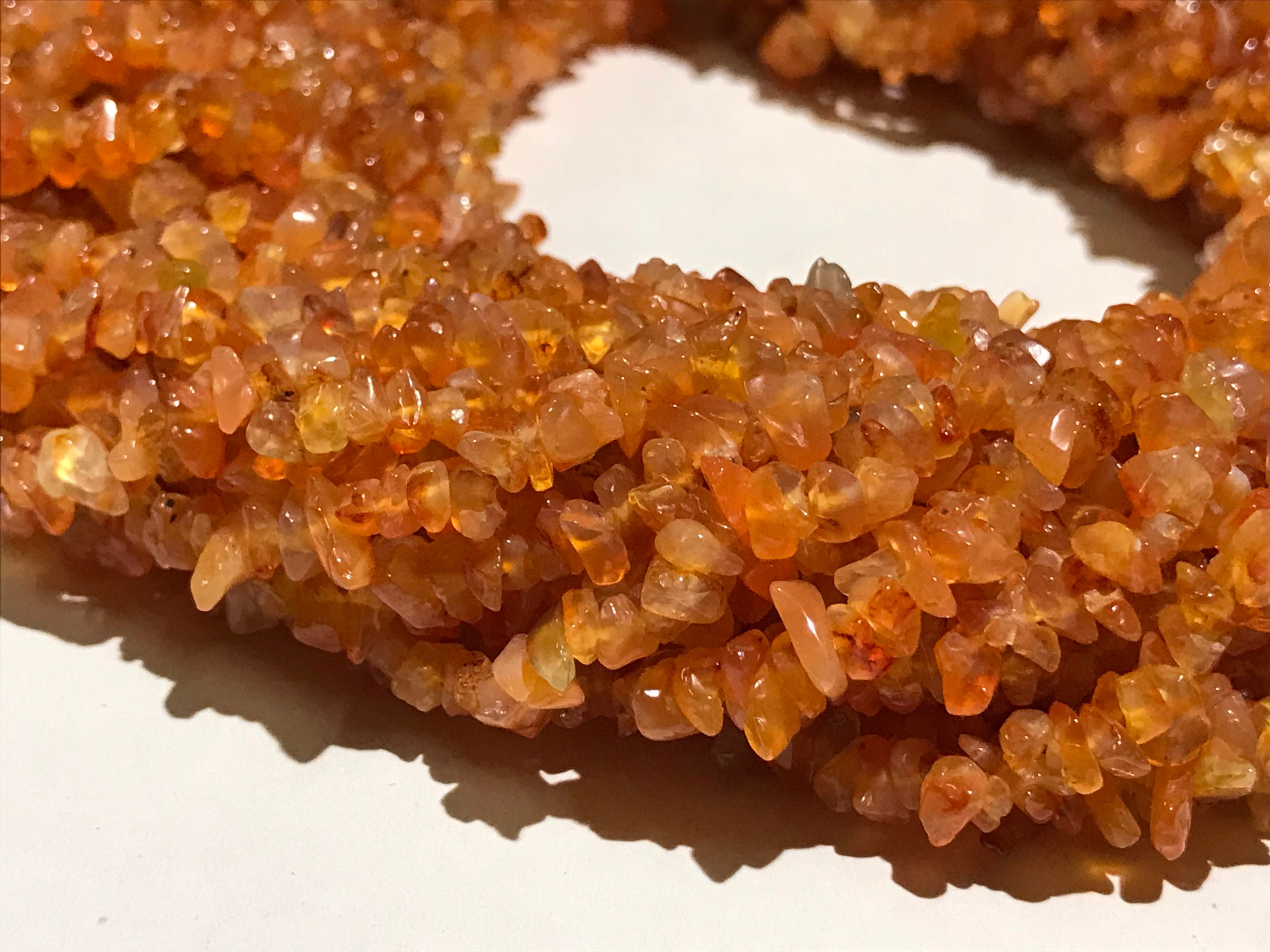 Light ORANGE CARNELIAN 10 Strands Chips/aaa+ Quality Carnelian Gemstone ...